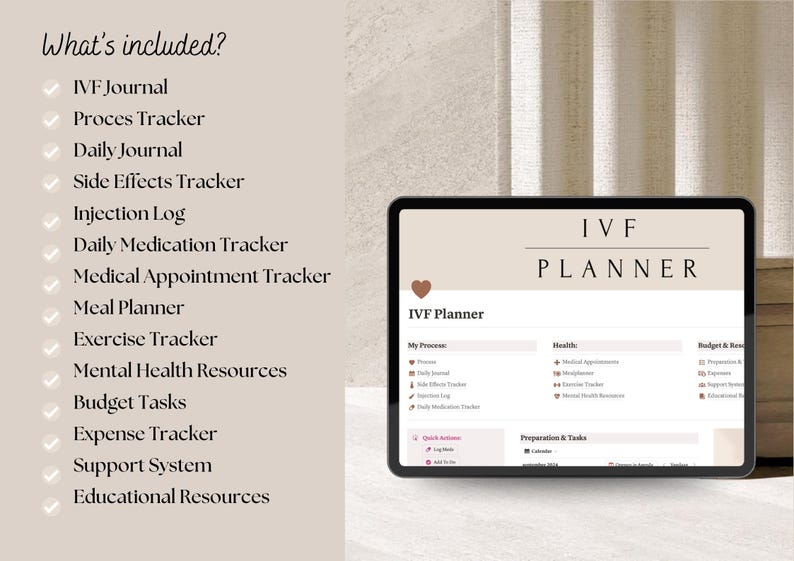 Notion Fertility & IVF Planner Templates |bill and Medical Tracker ...