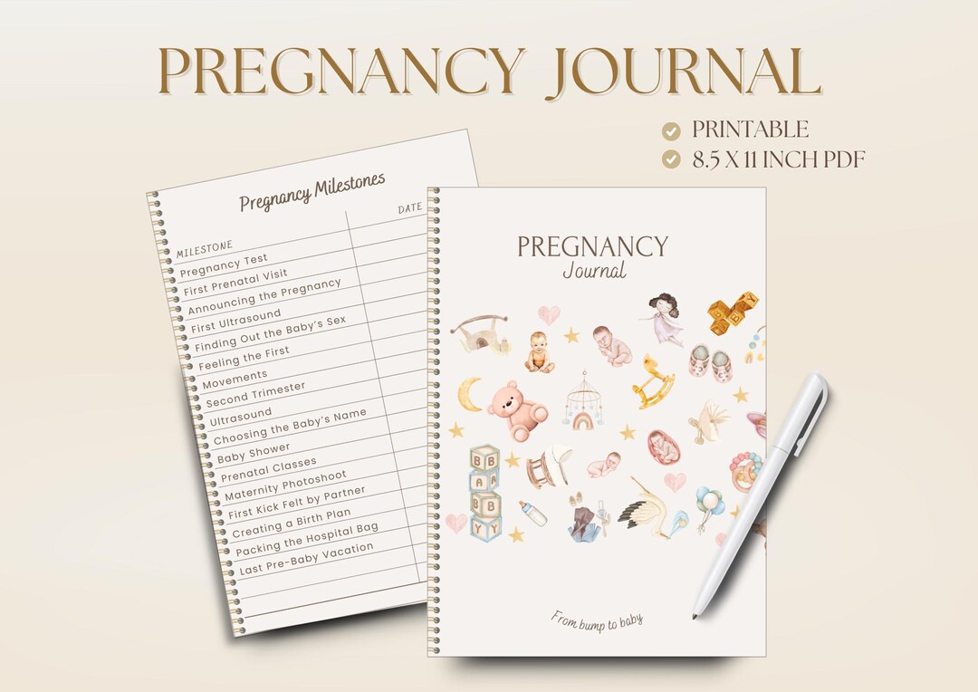 Pregnancy Planner for New Moms, Digital & Printable Pregnancy Journal ...