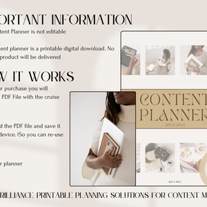Beige Content Planner Printable Content Calendar, Social Media Planner ...