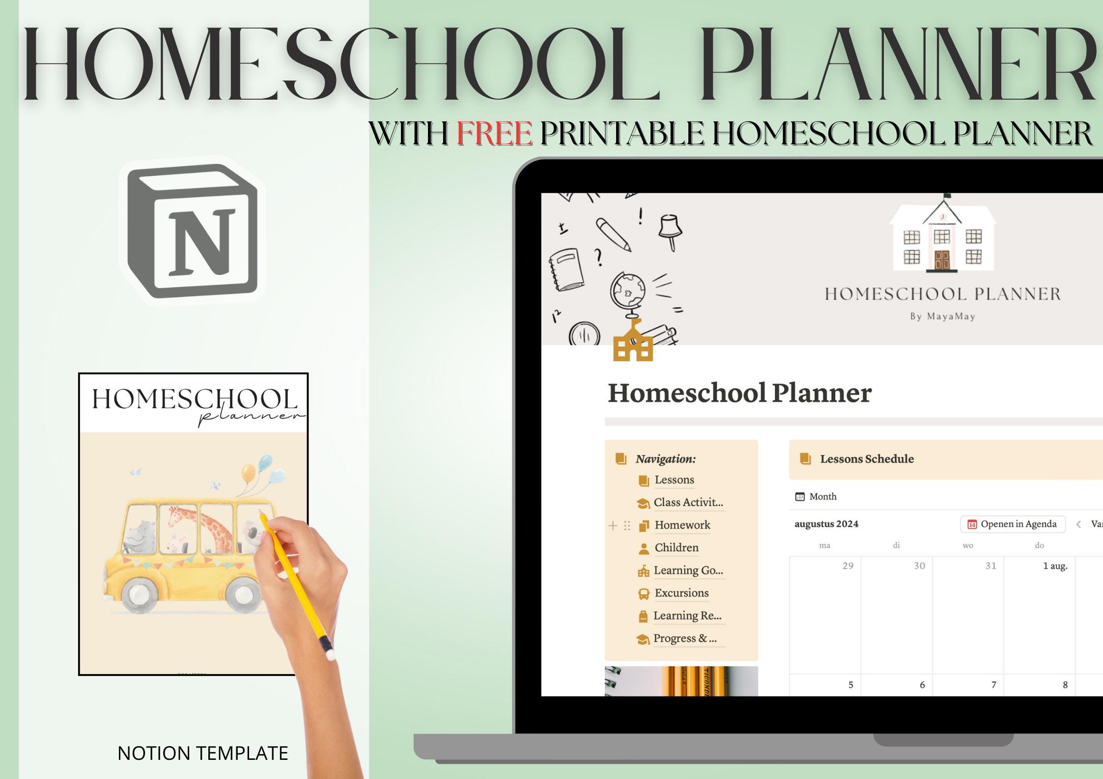 Back to School Digital Homeschool Planner & Free Printable Homeschool ...