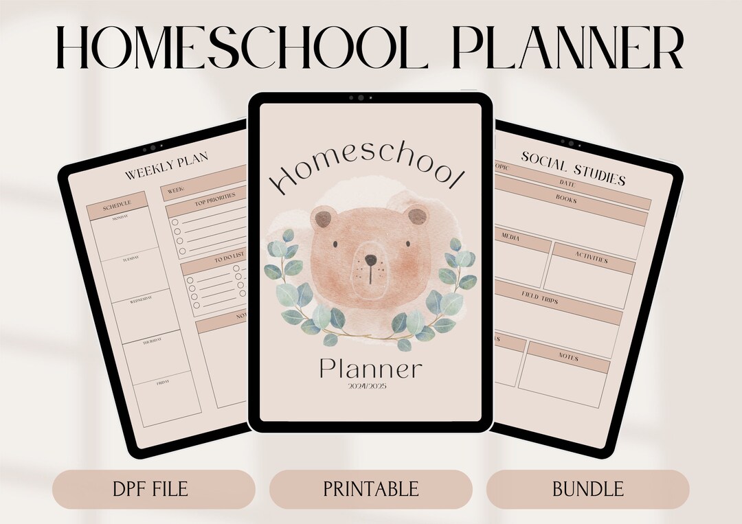 Cute Pink Homeschool Planner Bundle | Printable Schedules, Field Trip ...