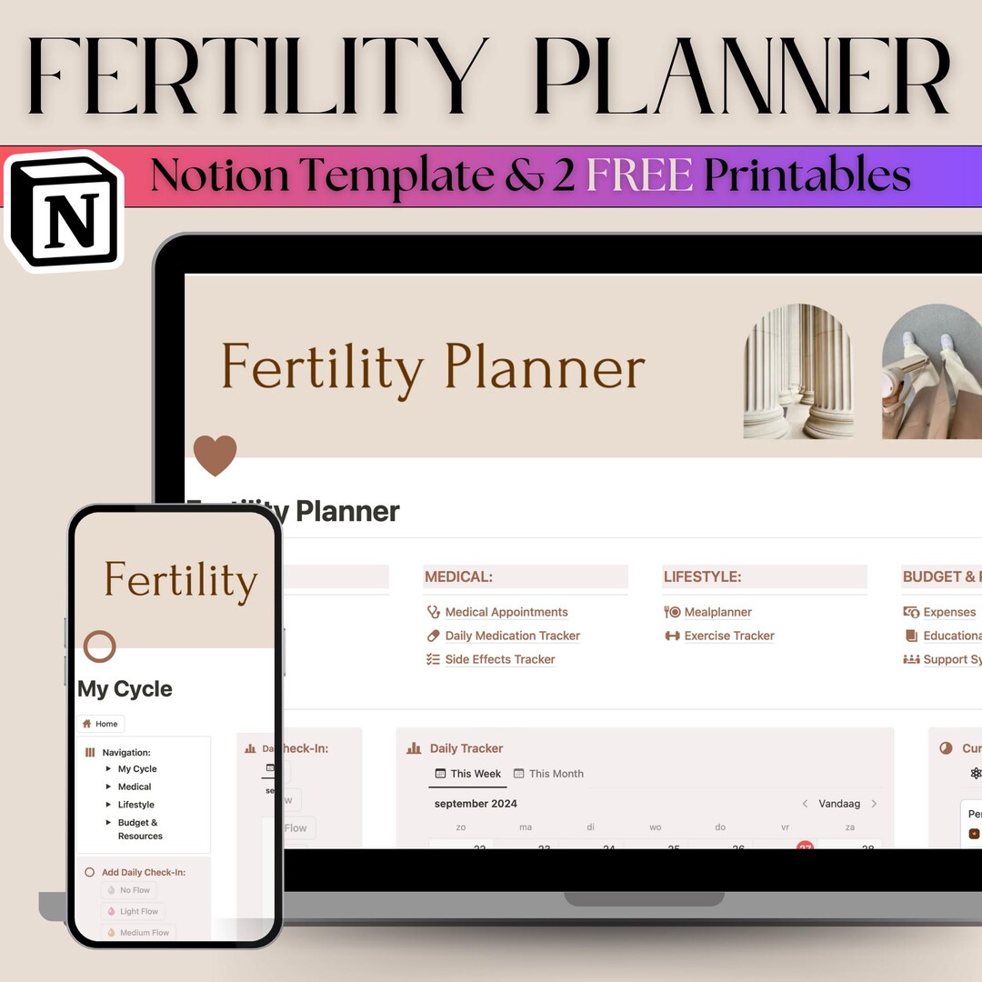 Fertility Planner Notion Template Checklist to Increase Your Chances ...