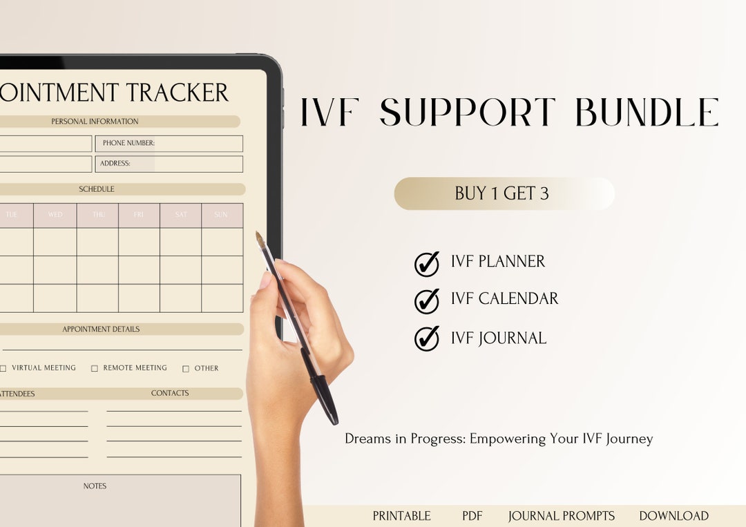 Printable IVF Journey Success Organizer Bundle With Emotional Support ...