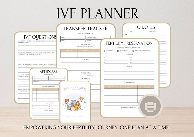 IVF Planner Printable | Medical, Expense, Doctor Visit and Medication ...