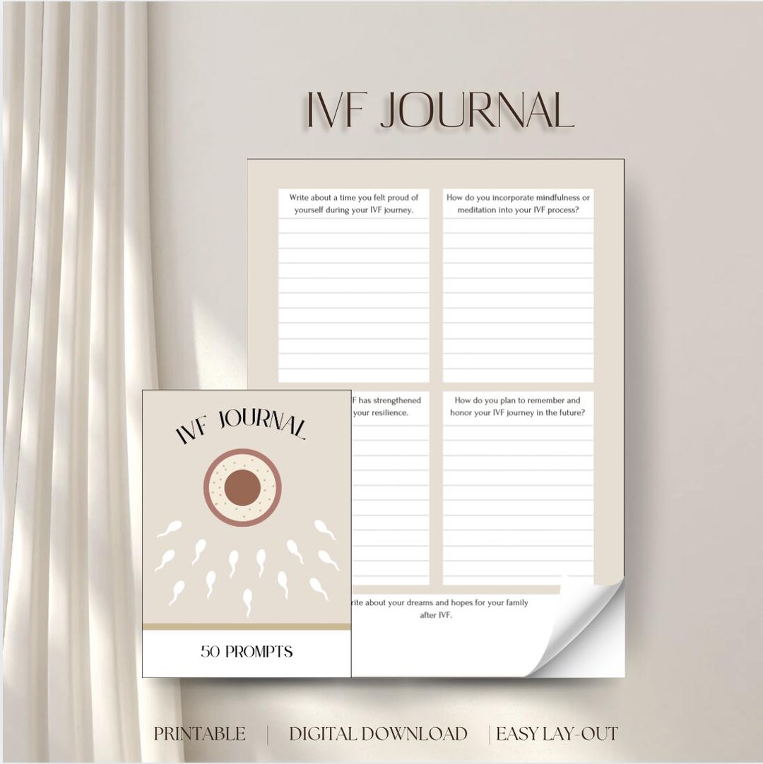 Printable IVF Journal With Daily Prompts to Support Your Fertility ...