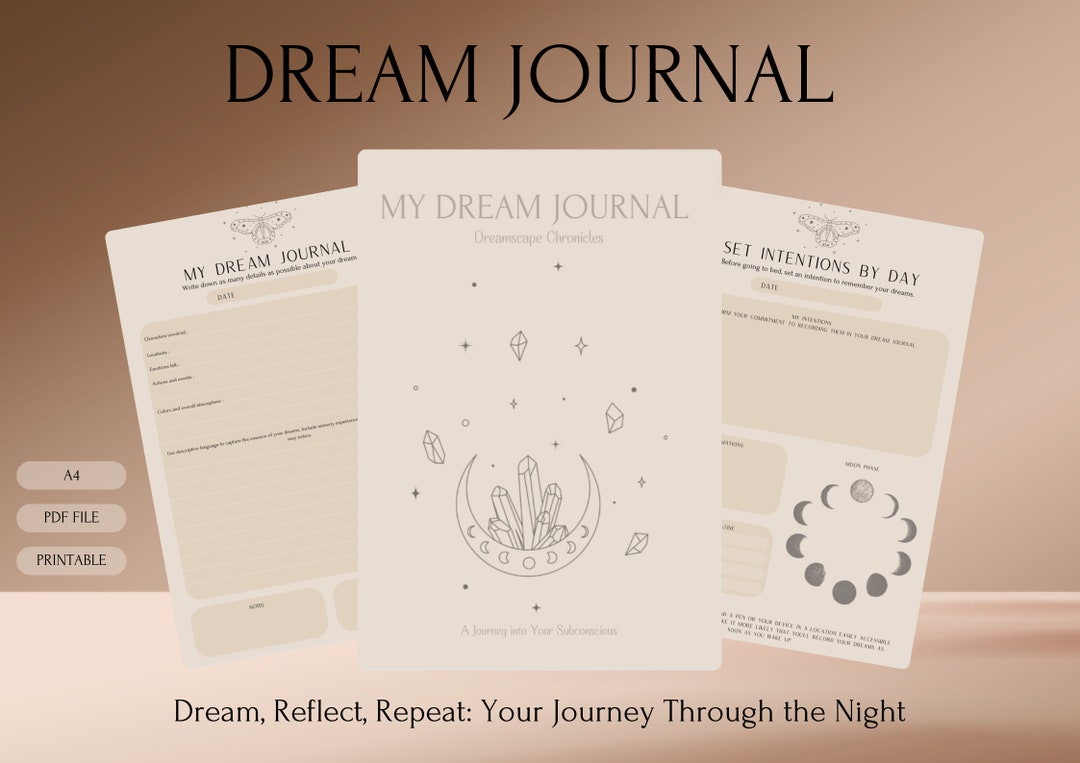 Daily Dream Journal Printable Wellness Planner Self Care Tracker Dream ...