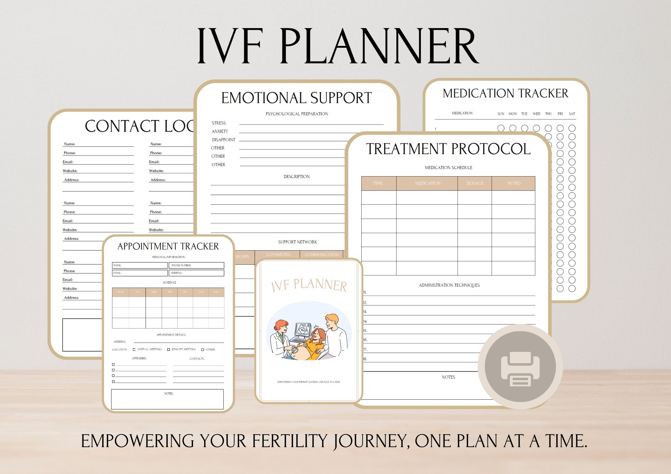 IVF Planner Printable | Medical, Expense, Doctor Visit and Medication ...