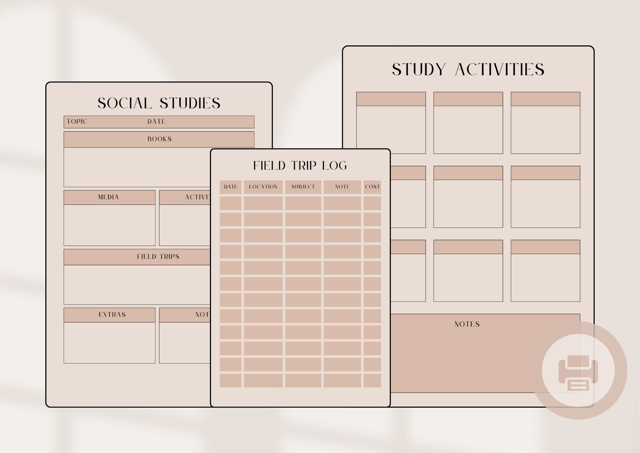 Cute Pink Homeschool Planner Bundle | Printable Schedules, Field Trip ...