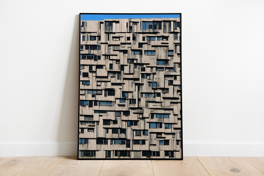 Tower Block D Digital Download Wall Art, Modern Art, Decor, Brutalist ...