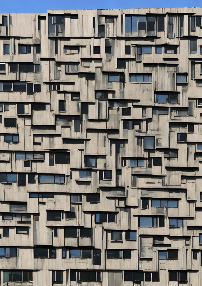 Tower Block D Digital Download Wall Art, Modern Art, Decor, Brutalist ...