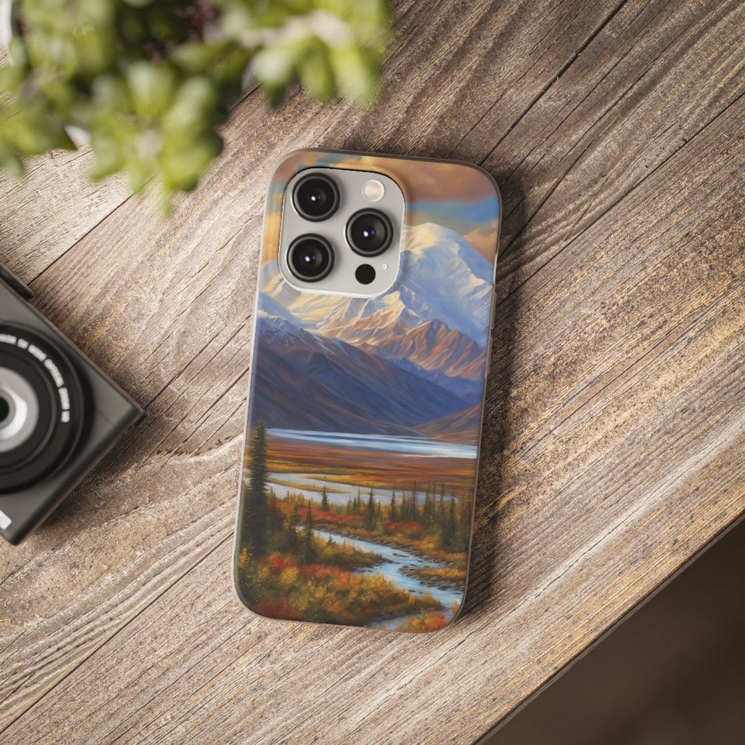 Mountain Phone Case Oil Painted National Park Alaska Phone Cases ...