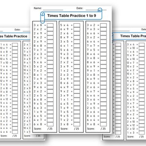 Times Table Worksheets - Printables - Multiplication Practice - Etsy