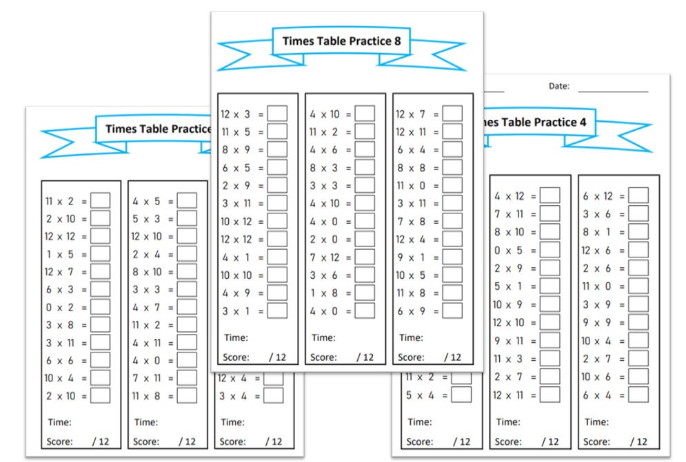 Times Table Practice Worksheets - Multiplication Basics, 22 Times Table ...