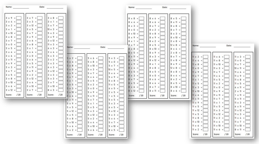Times Table Worksheets With Answer - Printable - Multiplication ...