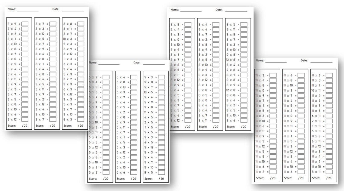 Times Table Worksheets With Answer - Printable - Multiplication ...