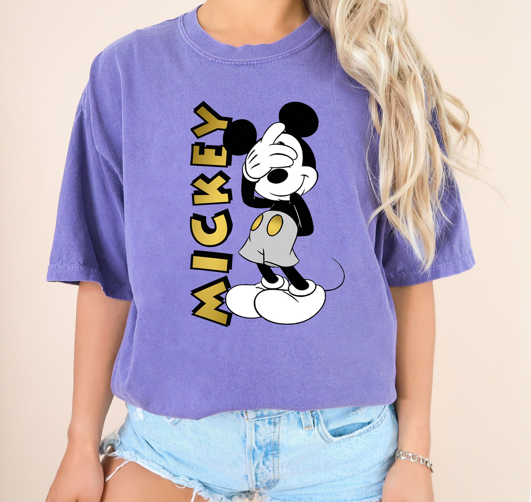 Shy Mickey Mouse Cute Disney T-shirt, Disneyland Trip Comfort Colors Summer Shirts, Sweet Disney ...