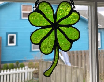 Four Leaf Clover, Stained Glass Four Leaf Clover, Four Leaf Clover Gift ...