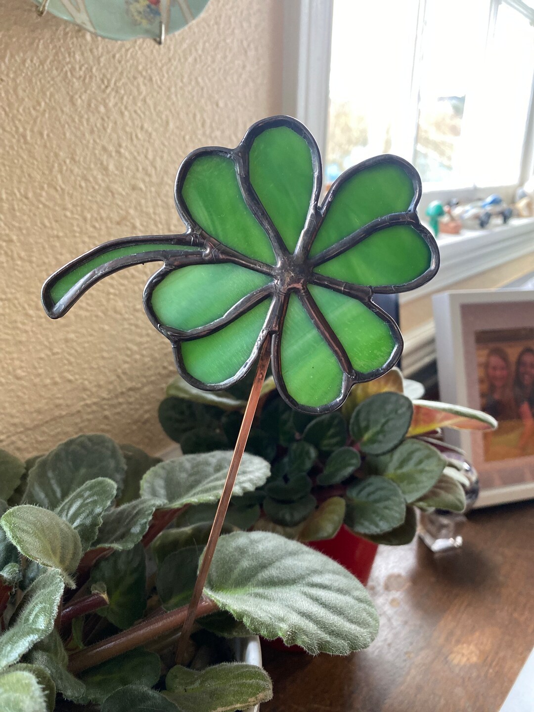 Stained Glass Garden Stake Four Leaf Clover - Etsy