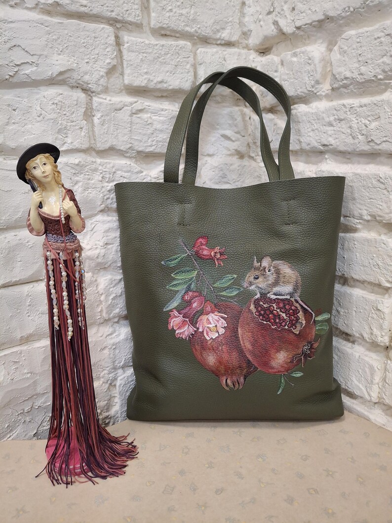 Hand Painted Personalized Shoulder Bag Custom Made Floral Crossbody Bag ...
