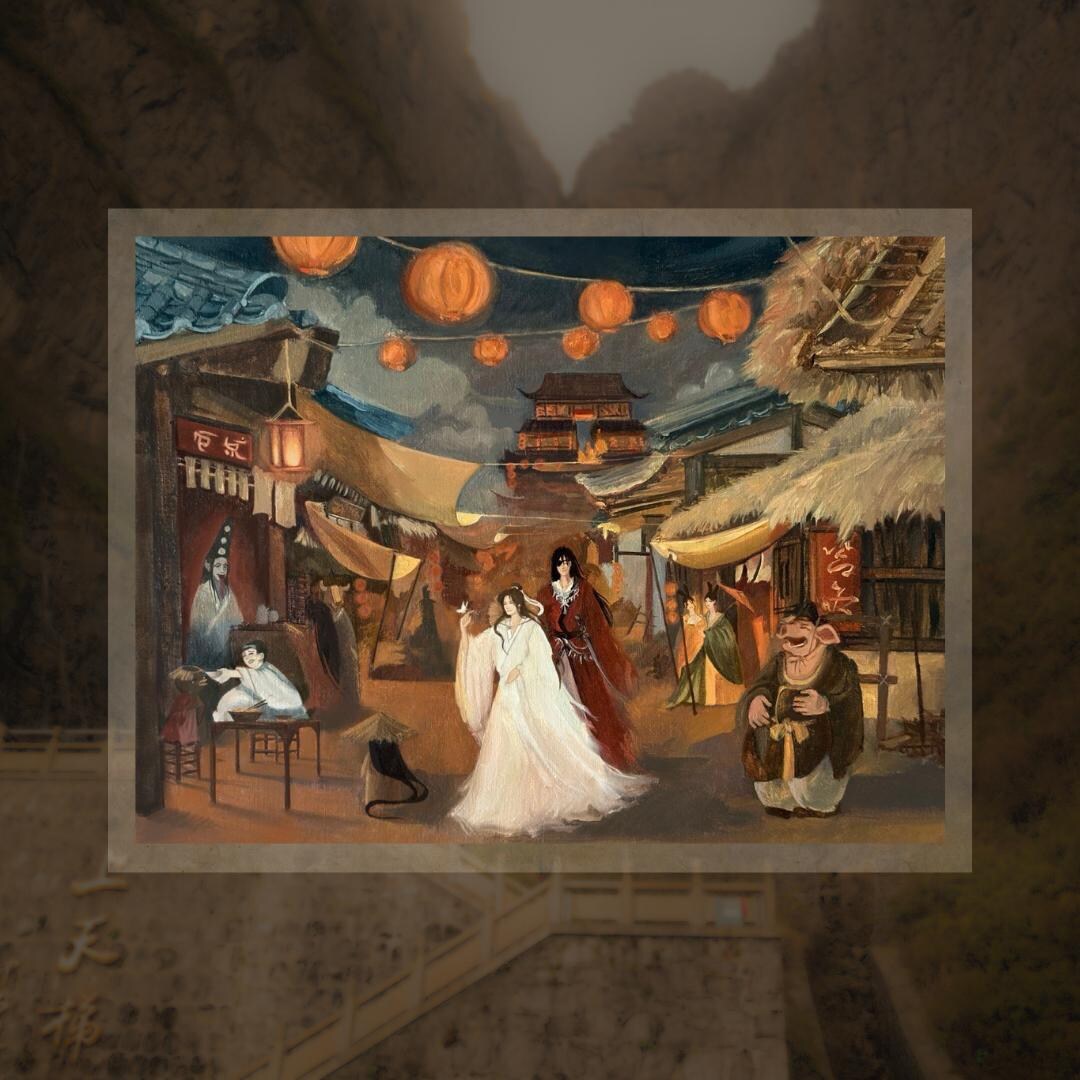 Ghost City Oil Painting Print | Tgcf Art Print | Chinese Novel Poster ...