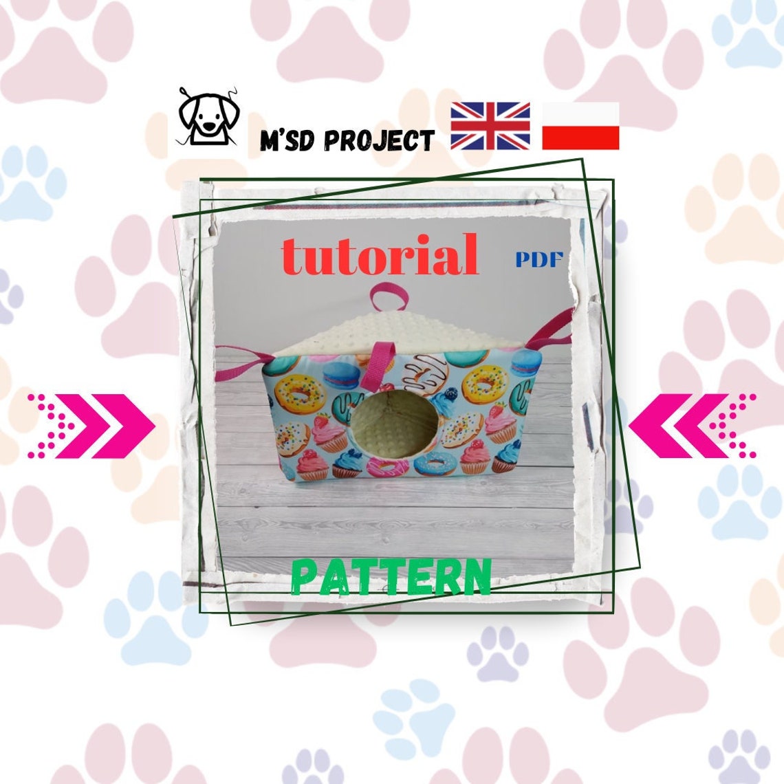 Triangle House Sewing Pattern PDF Tutorial | Small Animal Bed Hideout ...