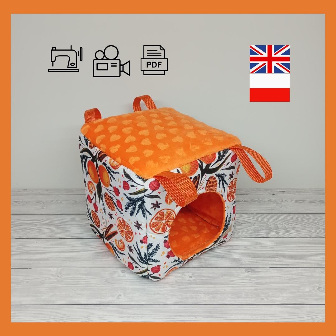 Cube House Sewing Pattern PDF Tutorial | Small Animal Bed Hideout ...