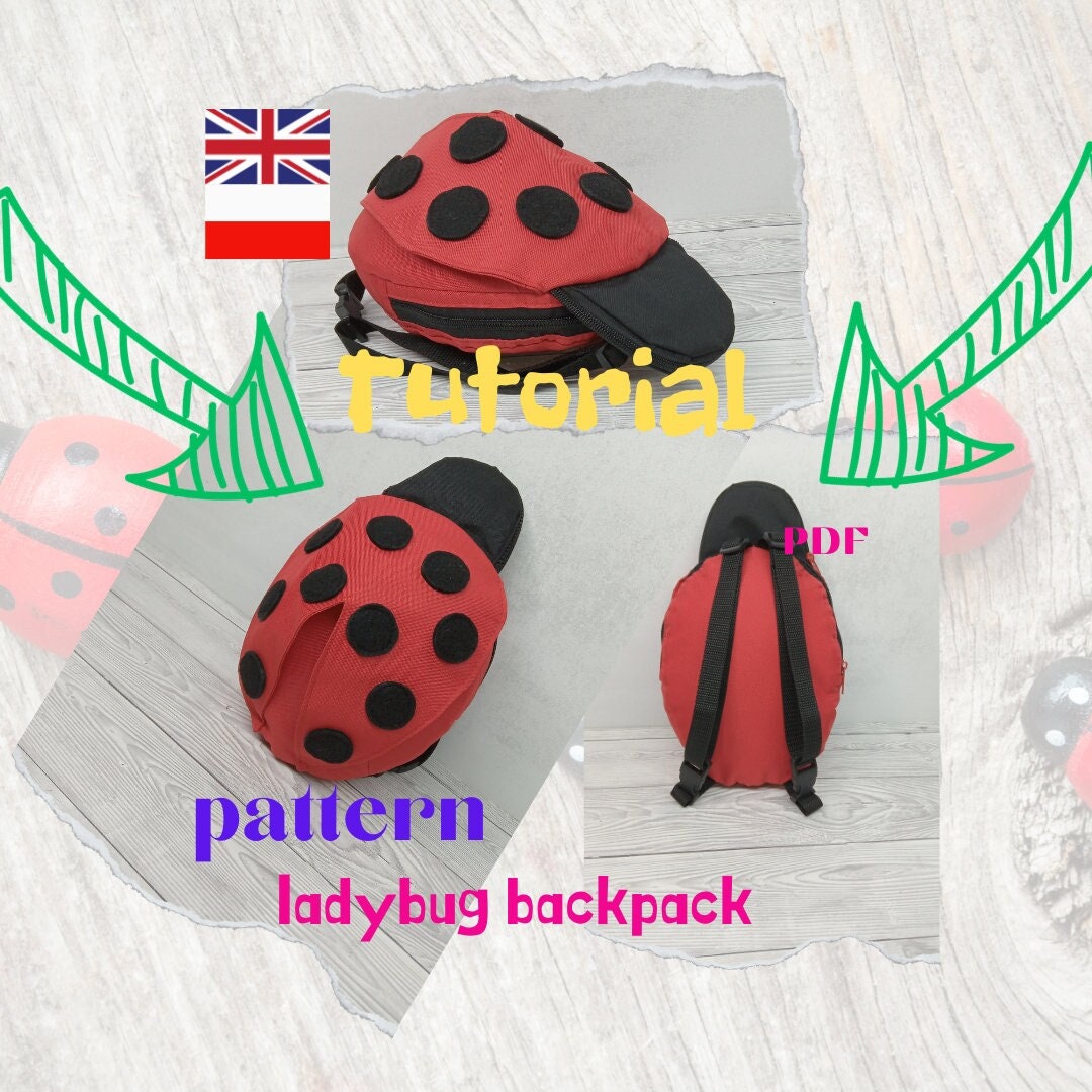 How to Sew a Backpack for a Child, Ladybug Backpack, Baby Bag, Backpack ...