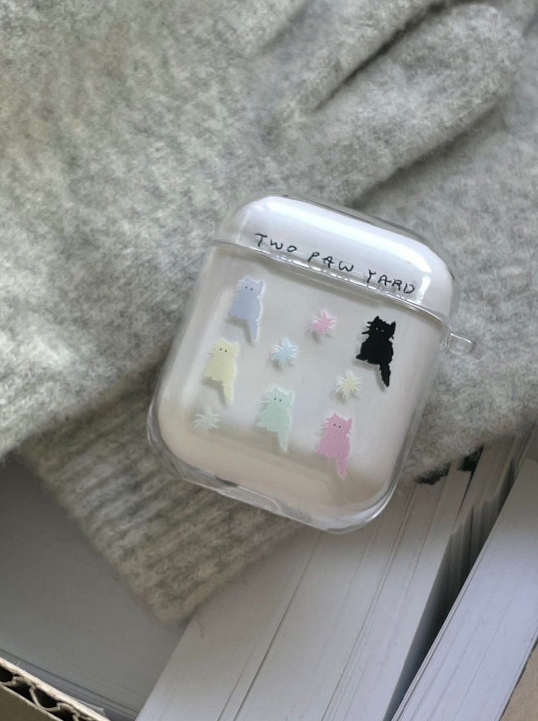 Cute Cat Airpods Case for 1 2 3 Pro Pro 2 Gen - Sitting Cats, Headphone ...