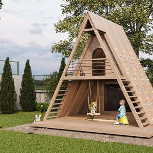 TRIANGLE PLAYHOUSE PLAN. Playhouse Plans for Kids, Architecture Wooden ...