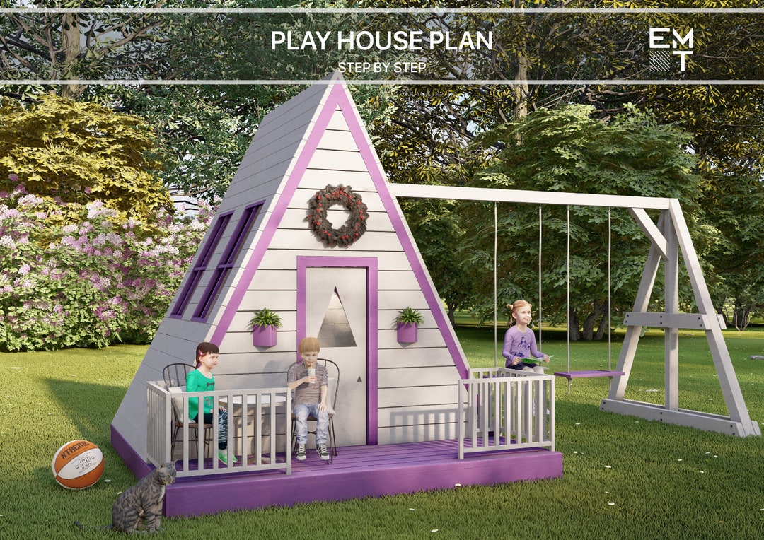 TRIANGLE PLAYHOUSE Plan, Playhouse Plans for Kids, Architectural Wooden ...