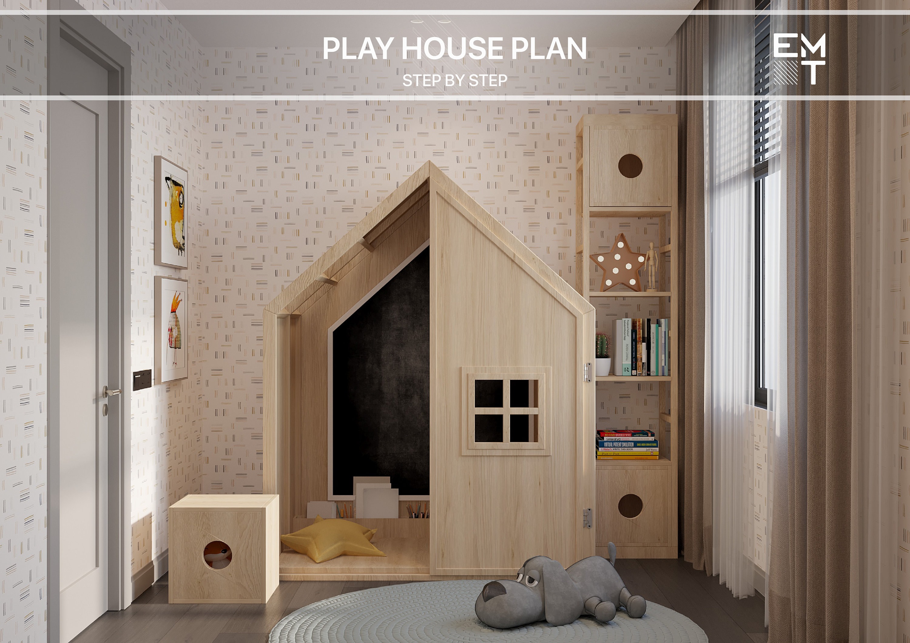 Playhouse Plans for Kids, Indoor Wood House Plan Plan Step by Step, Do ...