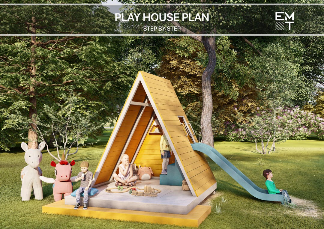 Triangle Slide Playhouse Plan Playhouse Plans for Kid Architecture ...
