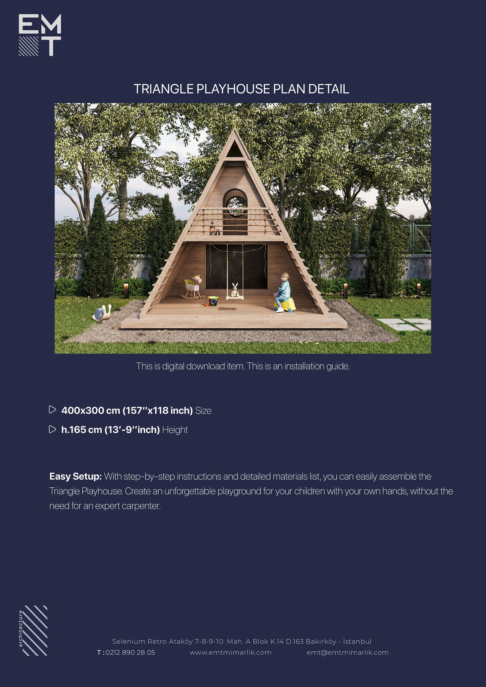 TRIANGLE PLAYHOUSE PLAN. Playhouse Plans for Kids, Architecture Wooden ...