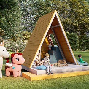 Triangle Slide Playhouse Plan Playhouse Plans for Kid Architecture ...