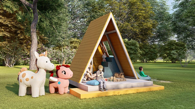 Triangle Slide Playhouse Plan Playhouse Plans for Kid Architecture ...