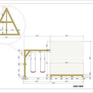 TRIANGLE PLAYHOUSE Plan, Playhouse Plans With Pergola and Swings for ...