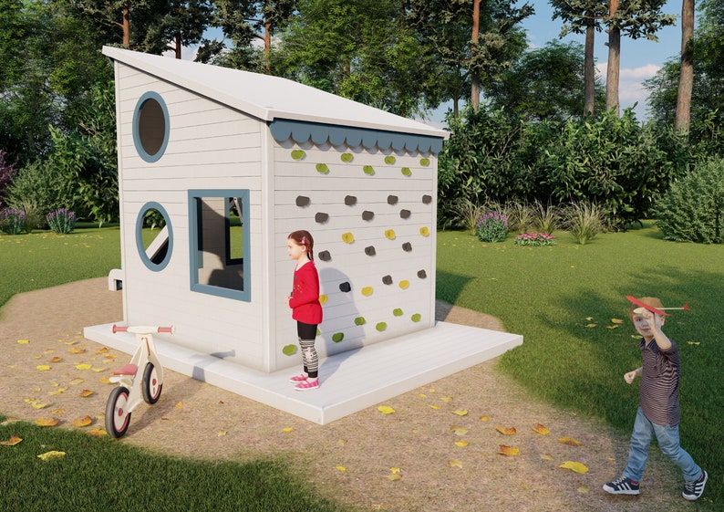 PLAYHOUSE PLAN. Playhouse Plans for Kids, Architecture Wooden ...