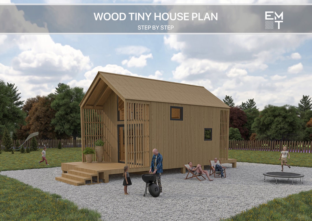 Tiny House Plans, 1 Bedroom 1 Bathroom Wood House Plan, - Etsy