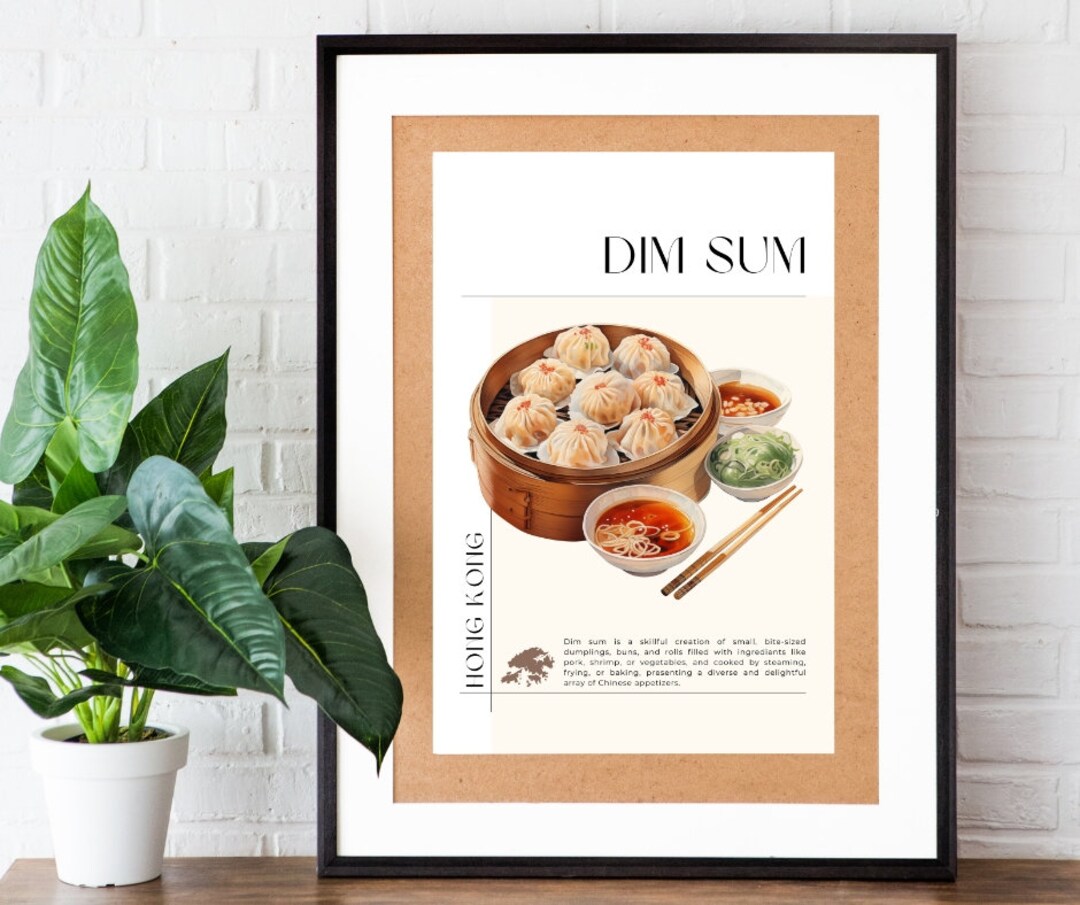 Dim Sum Poster, Hong Kong Food Print, Comfort Food, Chinese Food Poster ...