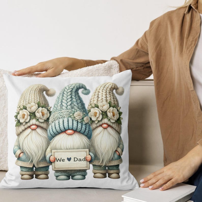 Watercolor Father's Day Gnome Clipart, Love Dad Gnome, Gnomes With ...