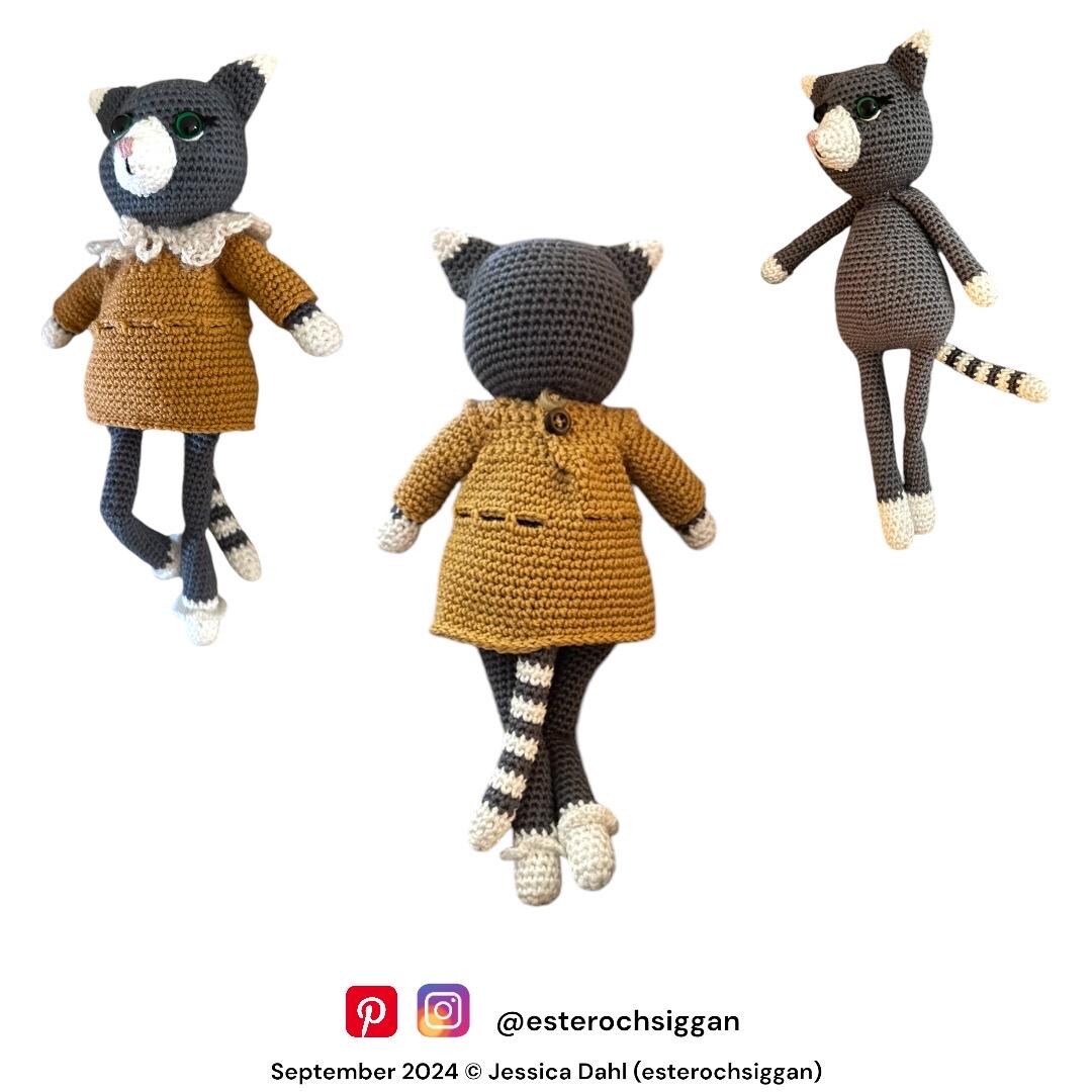 Cathy the Cat, Crochet Cat Doll With Dress, PDF Pattern (US) - Etsy