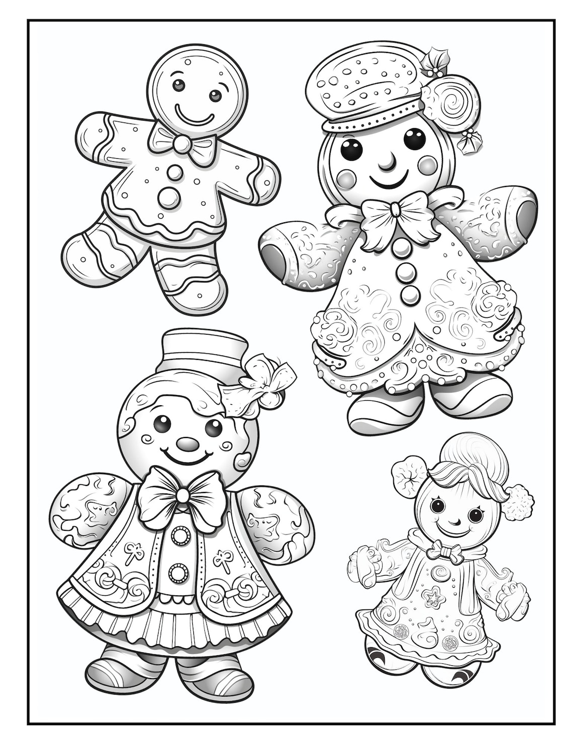 Sweet Christmas Coloring Book, Digital Coloring Pages, Printable ...