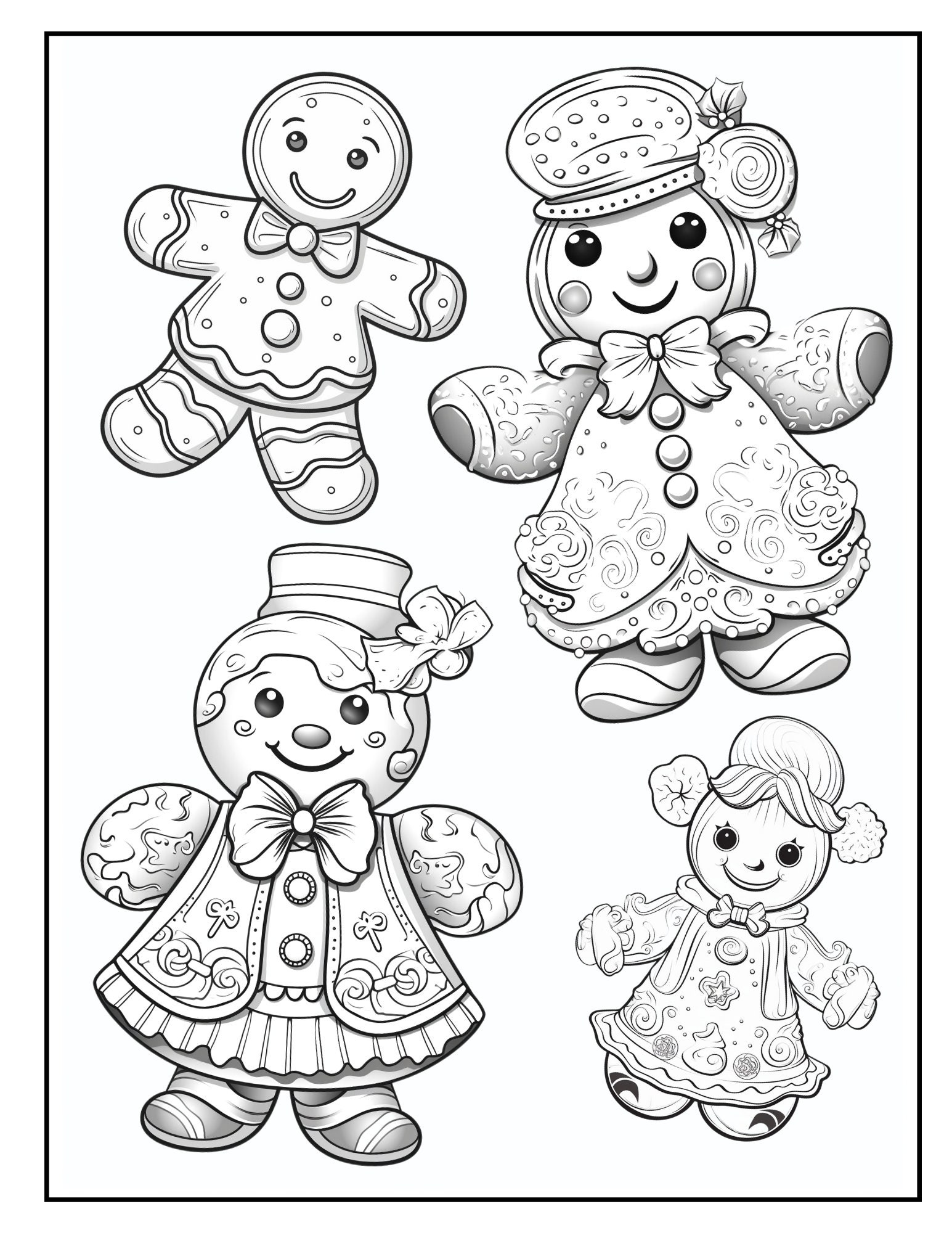 Sweet Christmas Coloring Book, Digital Coloring Pages, Printable ...