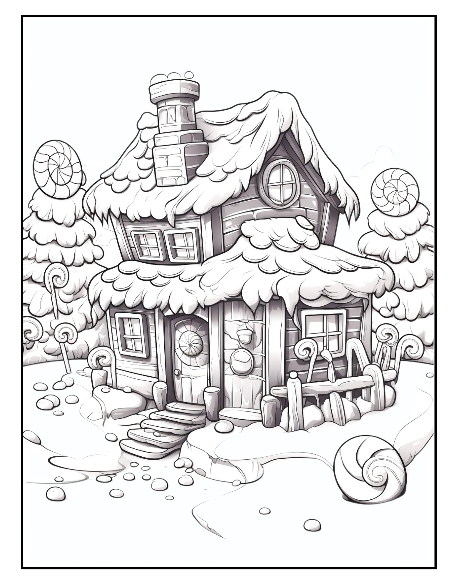 Sweet Christmas Coloring Book, Digital Coloring Pages, Printable ...