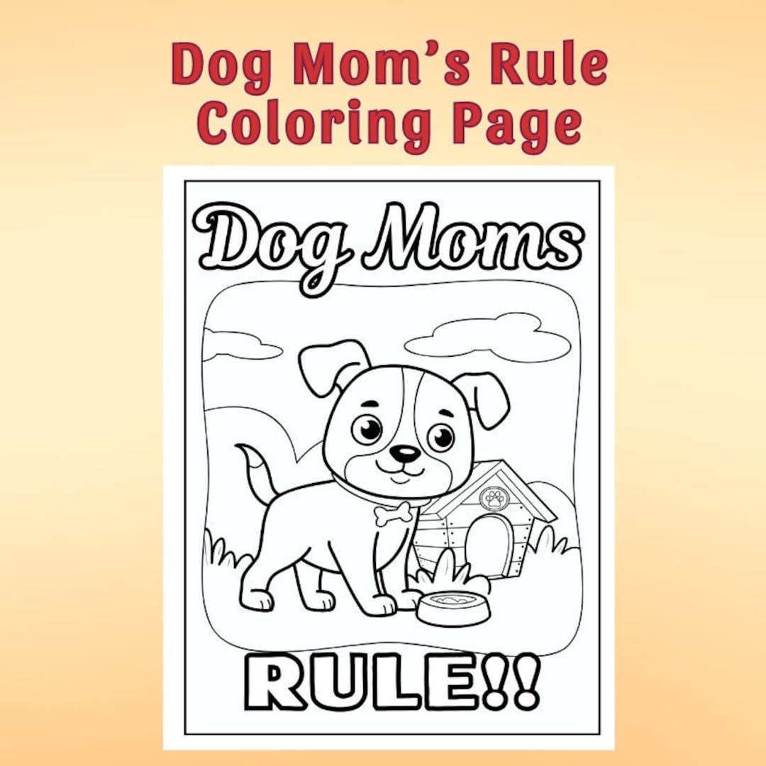 Perro mamá para colorear imprimible, actividad del día de las madres ...