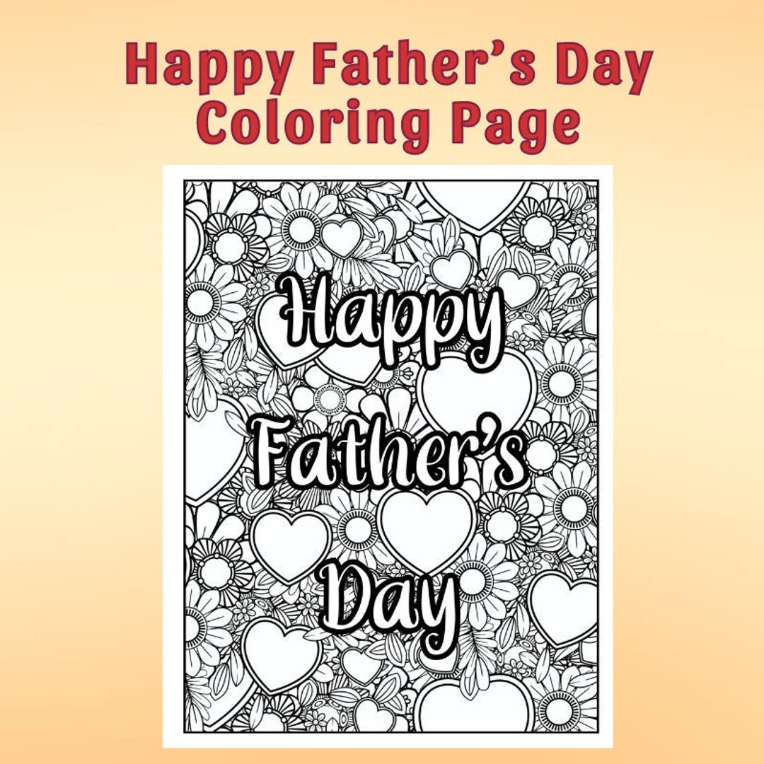 Fathers Day Cute Coloring Page, Simple DIY Gift Idea for Dad/daddy From ...