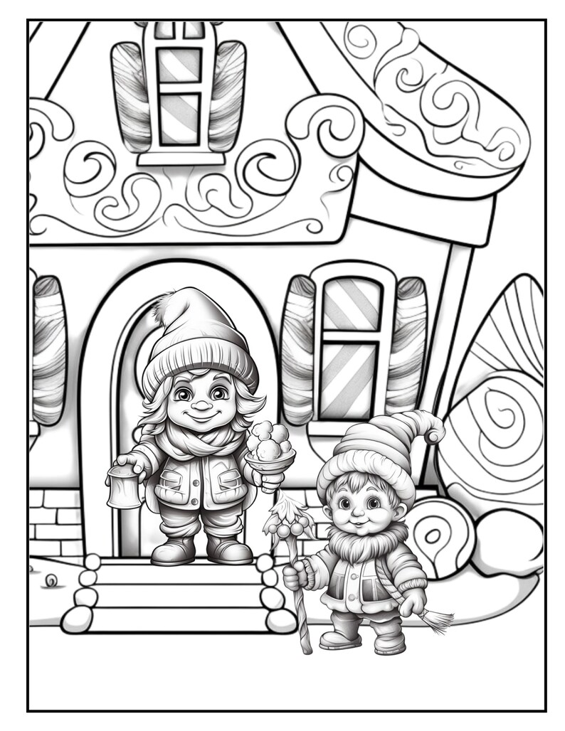 Sweet Christmas Coloring Book, Digital Coloring Pages, Printable ...