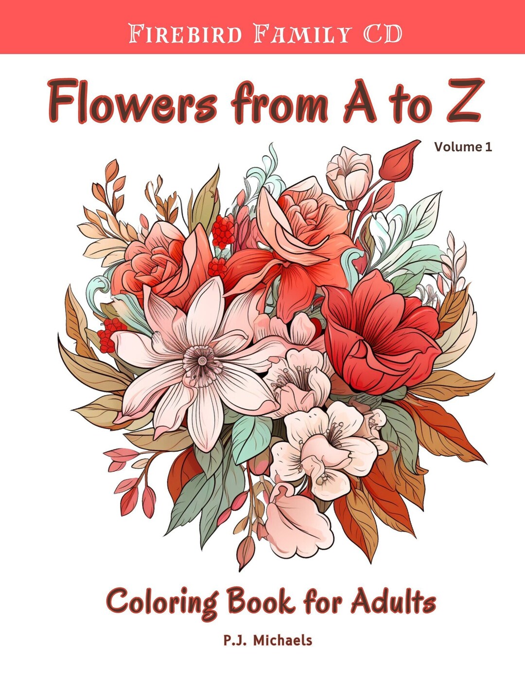 Flowers A to Z Adult Coloring Book Floral Coloring Pages - Etsy
