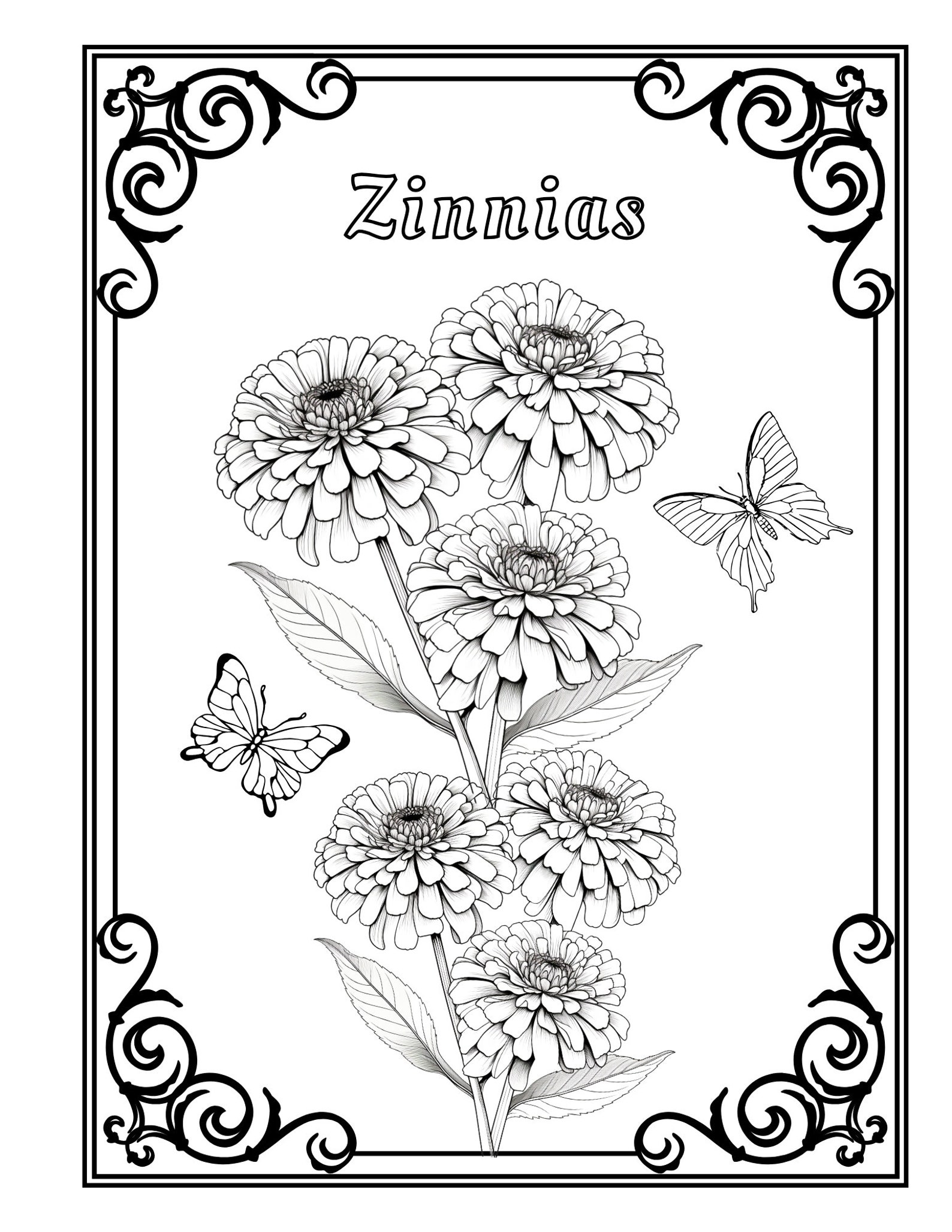 Flowers A to Z Adult Coloring Book, Floral Coloring Pages, Stress ...