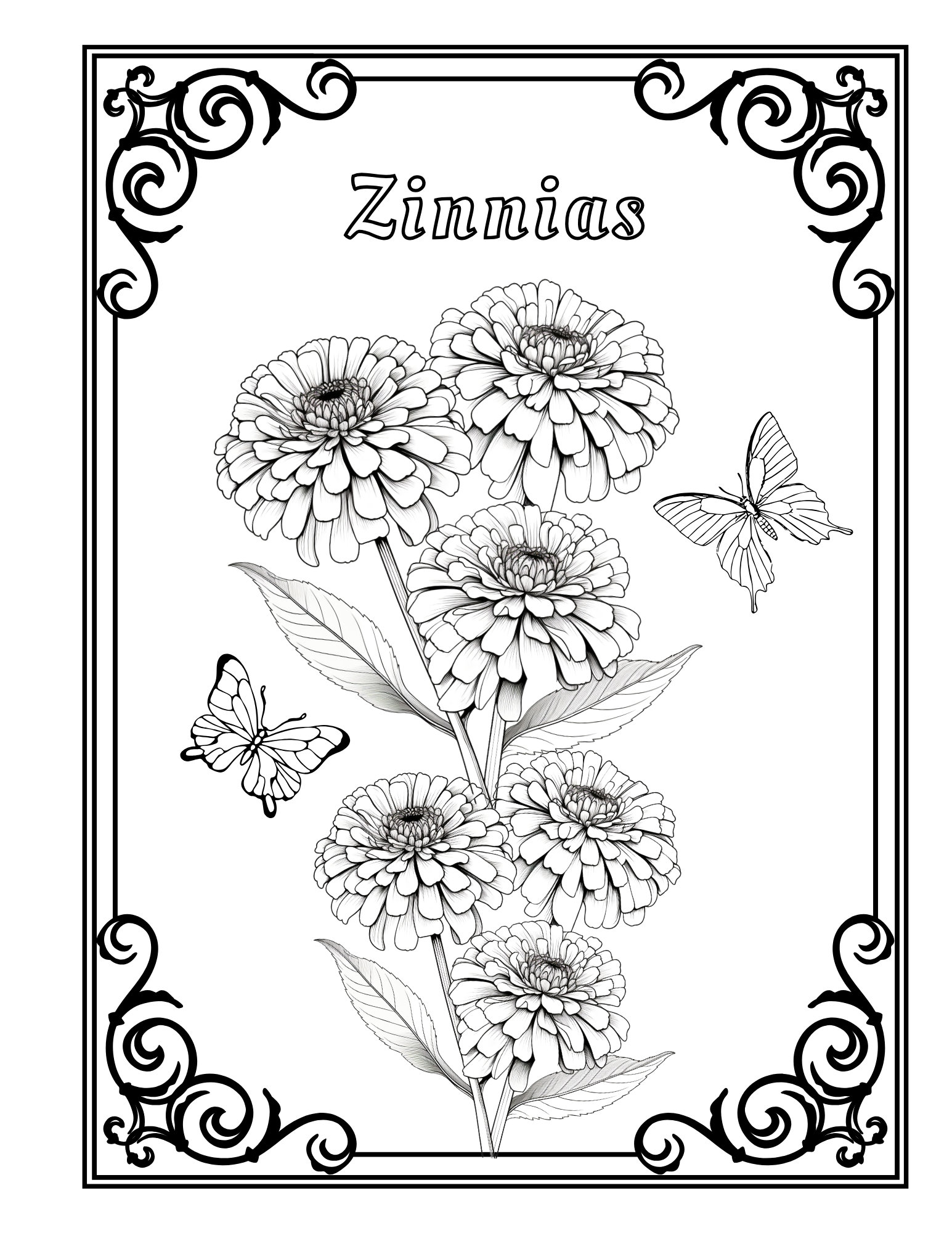Flowers A to Z Adult Coloring Book, Floral Coloring Pages, Stress ...
